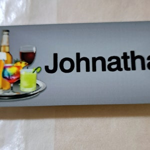 Cocktail Server Magnetic Name Badge, Personalized Plastic ID Name Tag ...