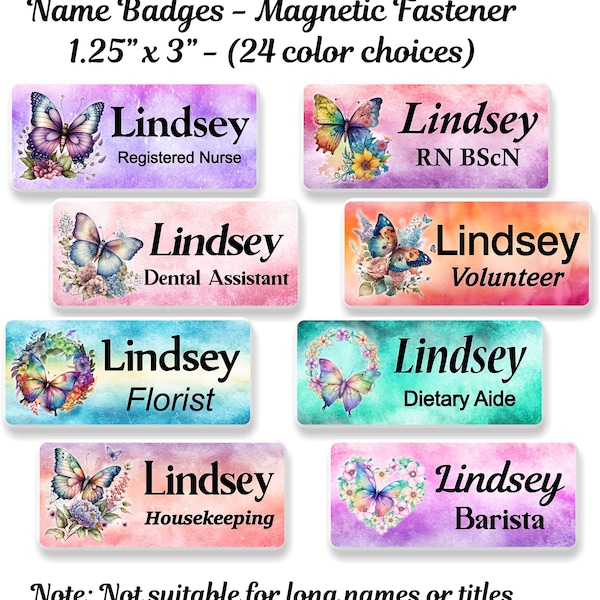 Butterfly Name Tags - Etsy