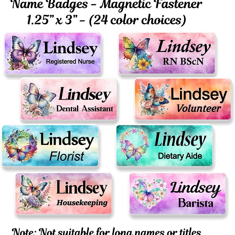 Floral Name Tags - Etsy