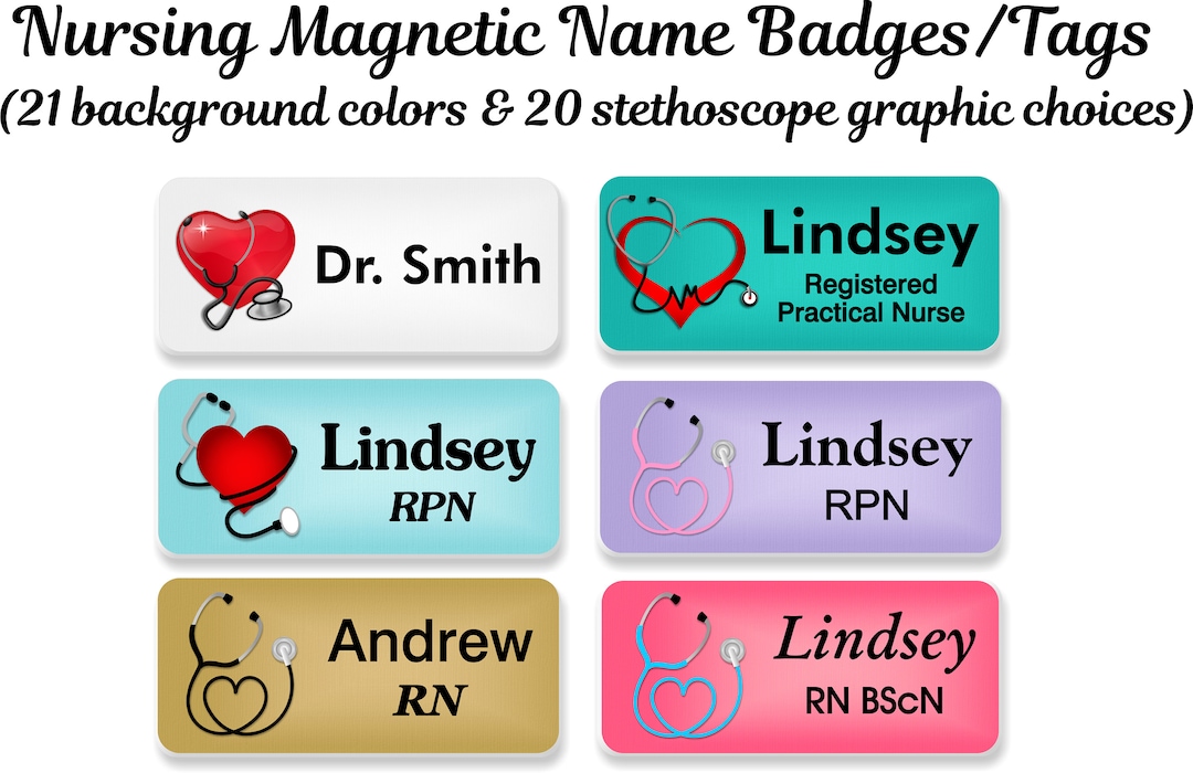 Healthcare Staff Name Badge, Name Tag, Personalized Custom ID Tag ...