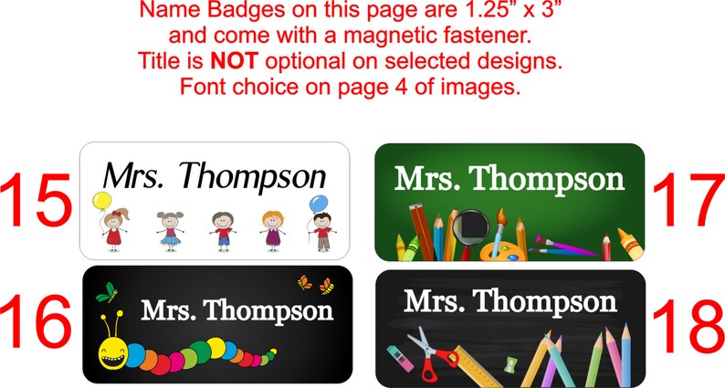 Teacher Name Tag Name Badge Personalized Custom ID Tag | Etsy