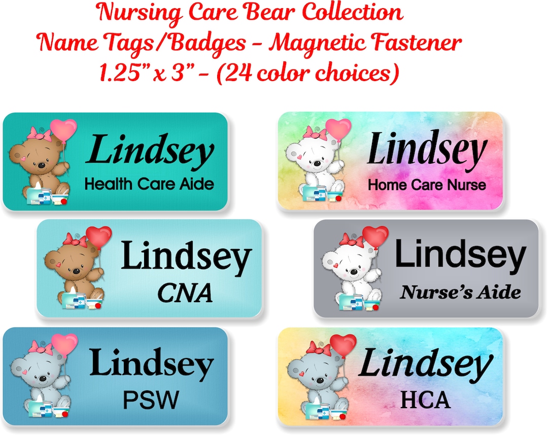 Nursing Name Tag, Name Badge, Personalized Custom ID Tag, Magnetic ...
