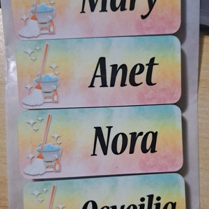 Housekeeping ID Tag, Name Tag, Name Badge, Personalized Custom Employee ...