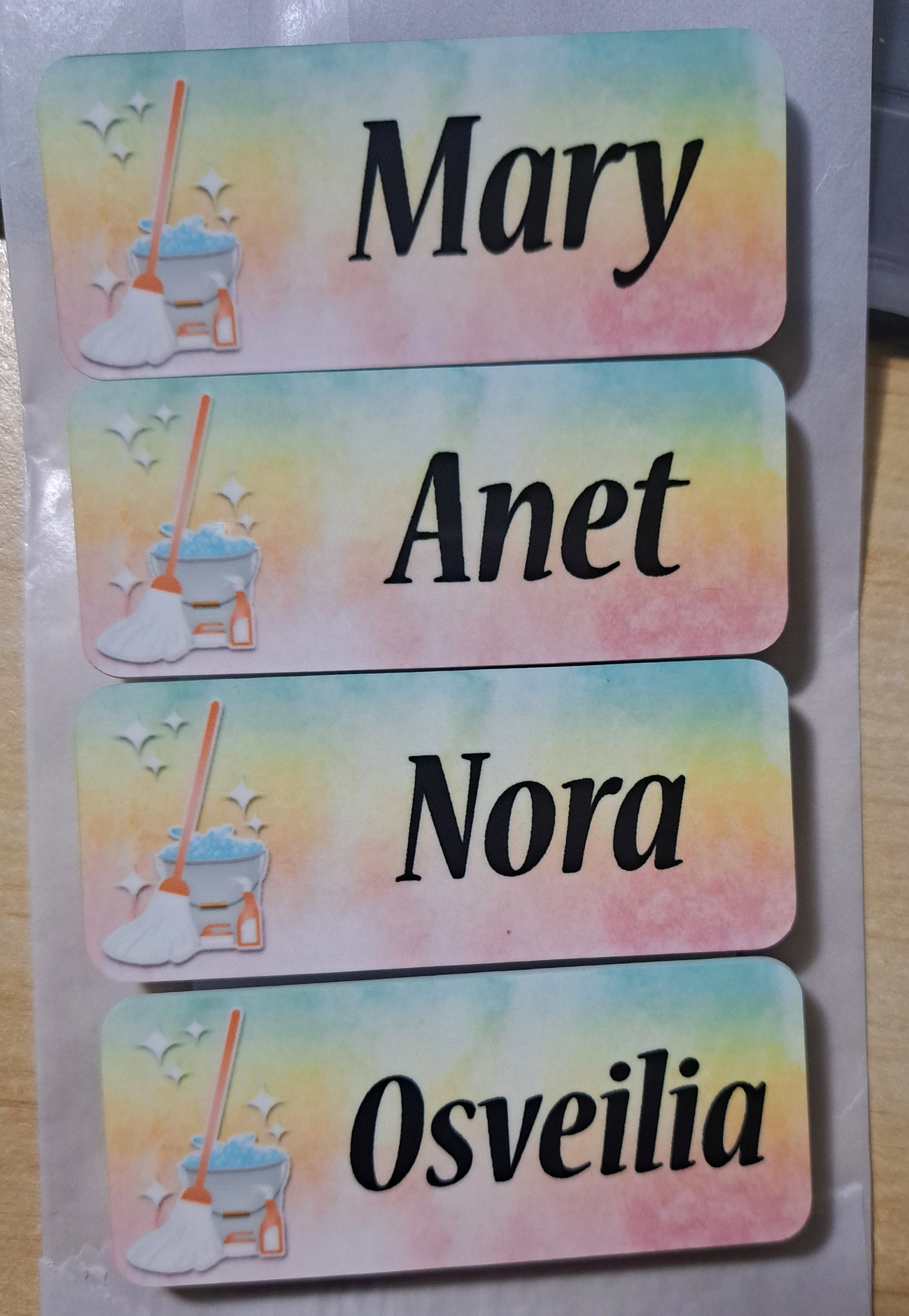 Housekeeping Magnetic Name Badge, Personalized Cleaning Staff ID Name ...