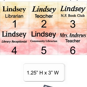 Librarian Name Tag, Teacher Name Badge, Floral Books ID Tag, Magnetic ...
