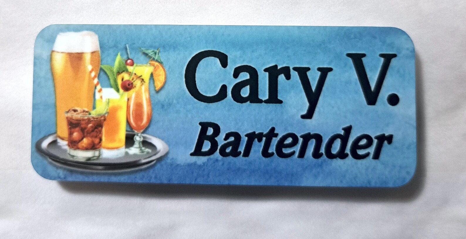 Cocktail Server Magnetic Name Badge, Personalized Plastic ID Name Tag ...