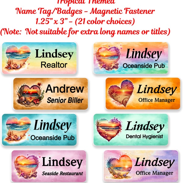 Tropical Name Tag - Etsy