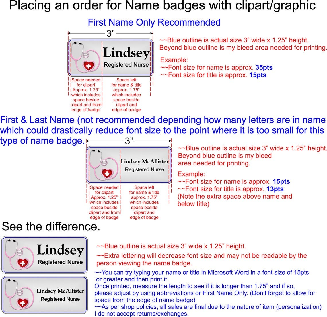 Nursing Name Tag Name Badge Personalized Custom ID Tag - Etsy Canada