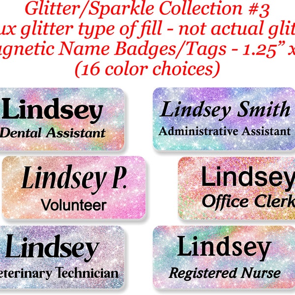 Glitter Name Cards - Etsy