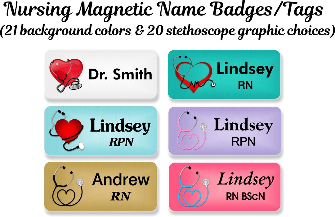 Healthcare Staff Name Badge, Name Tag, Personalized Custom ID Tag ...