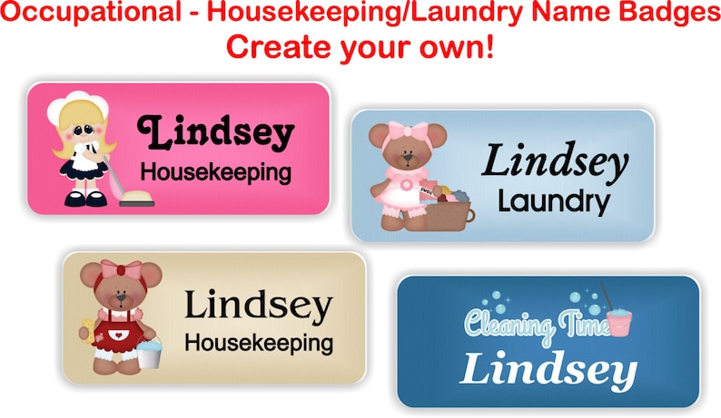 Housekeeping Staff Name Badge Name Tag Personalized Custom - Etsy Canada