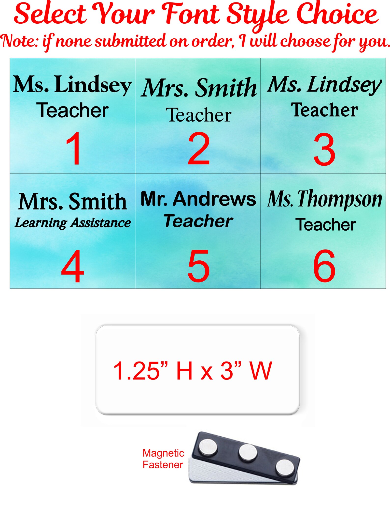 Teacher Magnetic Name Badge, Personalized Plastic ID Name Tag ...