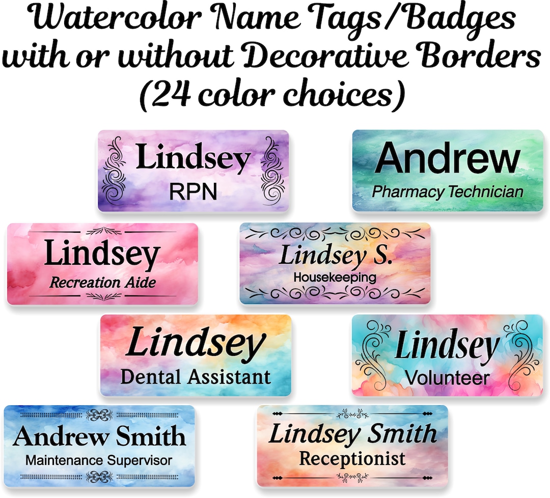Name Tag, Name Badge, Personalized Custom ID Tag, Magnetic Fastener ...