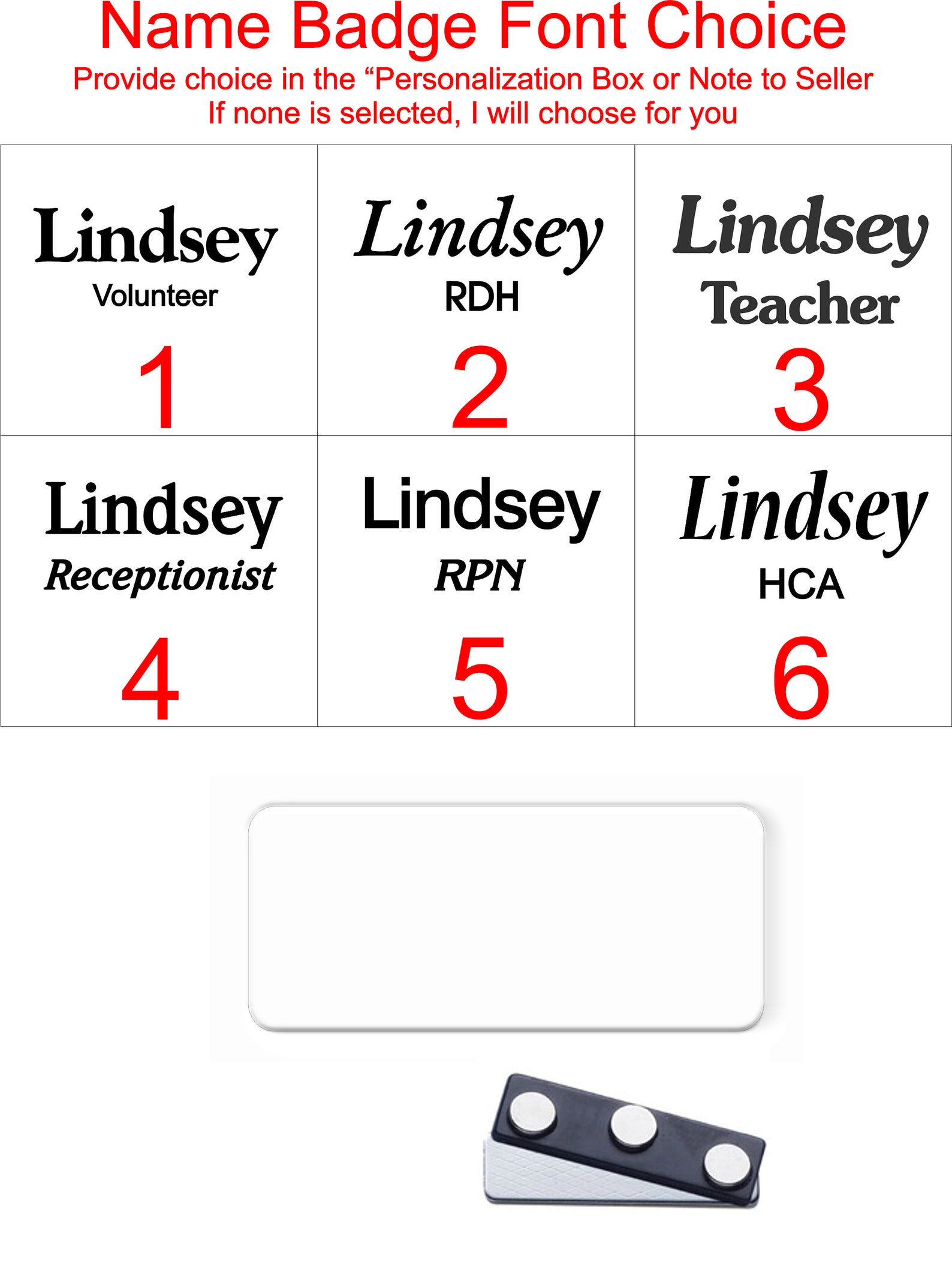 Name Badge Name Tag Personalized Custom ID Tag Magnetic - Etsy