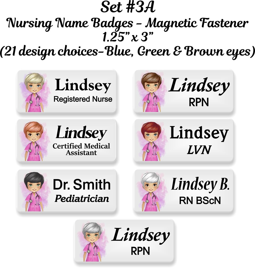 Nursing Staff Magnetic Name Badge, Personalized Plastic ID Name Tag ...