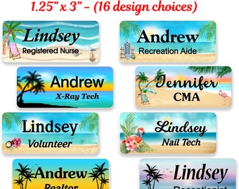 Tropical Name Tag - Etsy