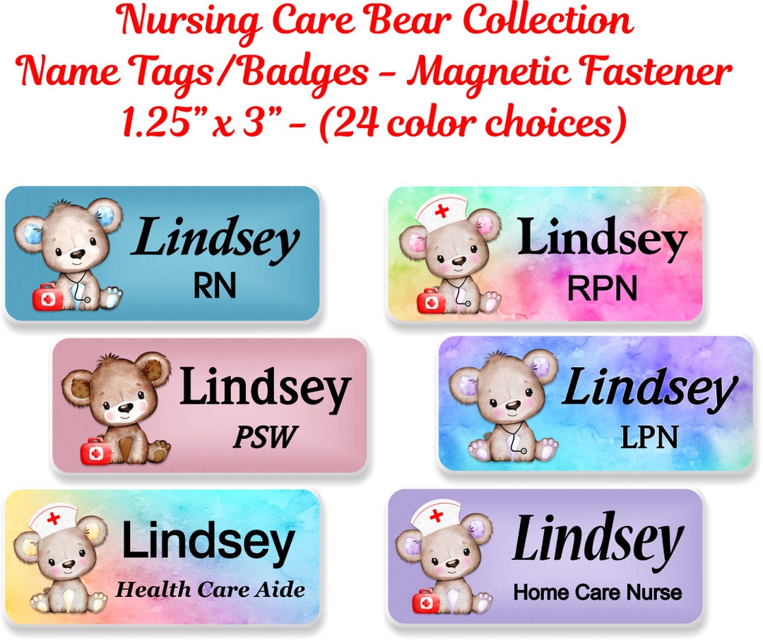 Nursing Name Badge, Name Tag, Personalized Custom ID Tag, Magnetic ...
