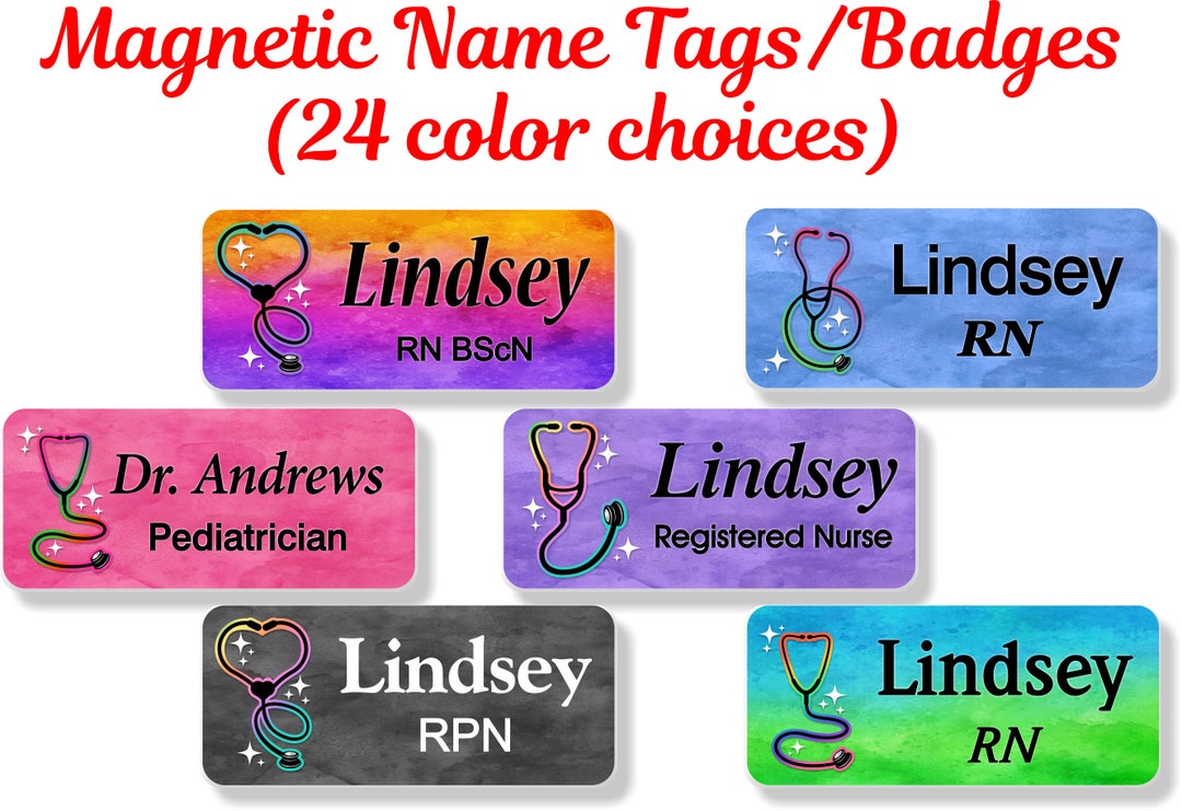 Nursing Name Tag Name Badge Personalized Custom ID Tag - Etsy
