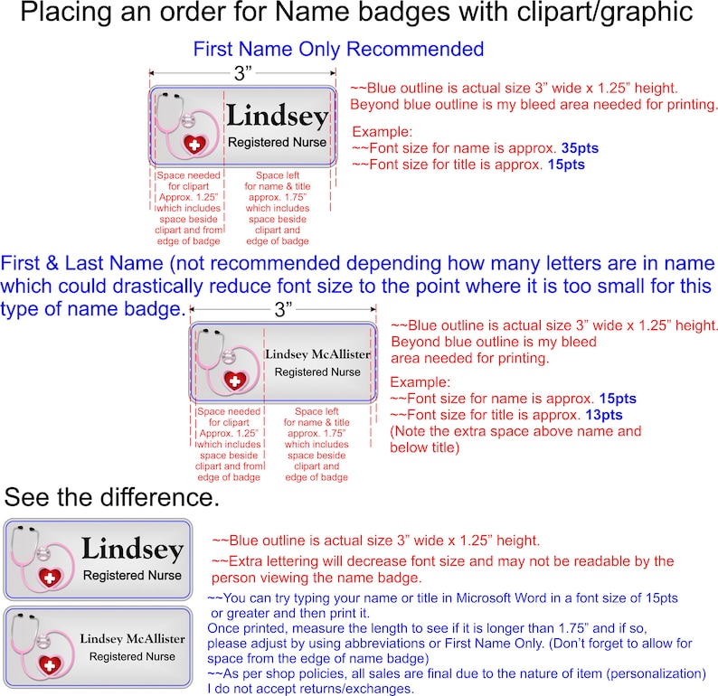 Vet Tech Name Tag Magnetic Name Badge Personalized Custom ID - Etsy