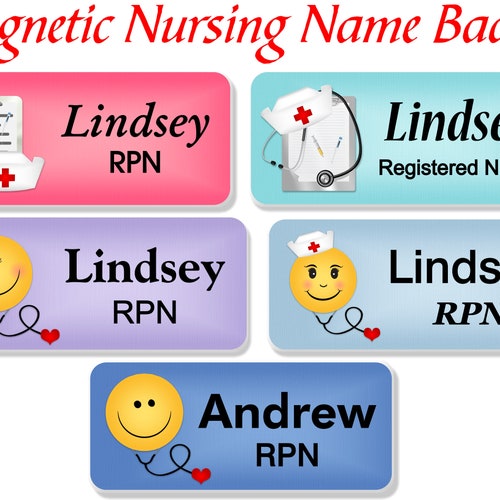 Healthcare Staff Name Badge Name Tag Personalized Custom ID | Etsy