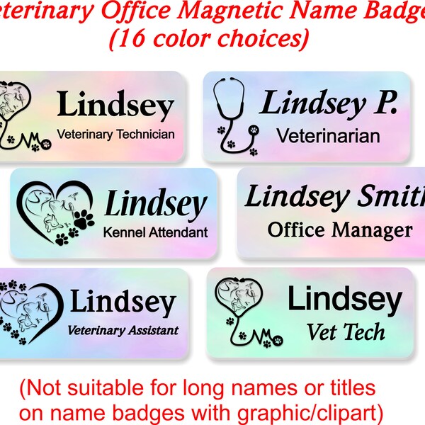 Magnetic Name Badges Veterinary - Etsy