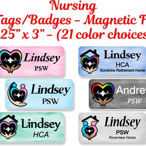 Healthcare Staff Name Badge, Name Tag, Personalized Custom ID Tag ...