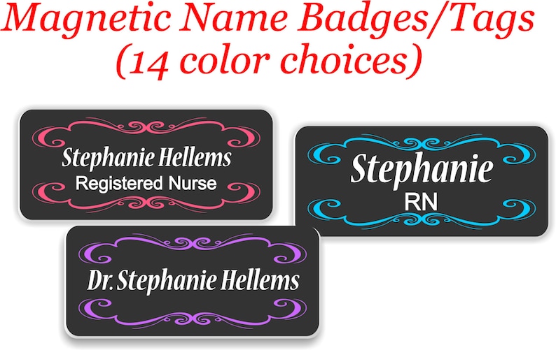 Magnetic Name Tag Name Badge Personalized Custom ID Tag | Etsy