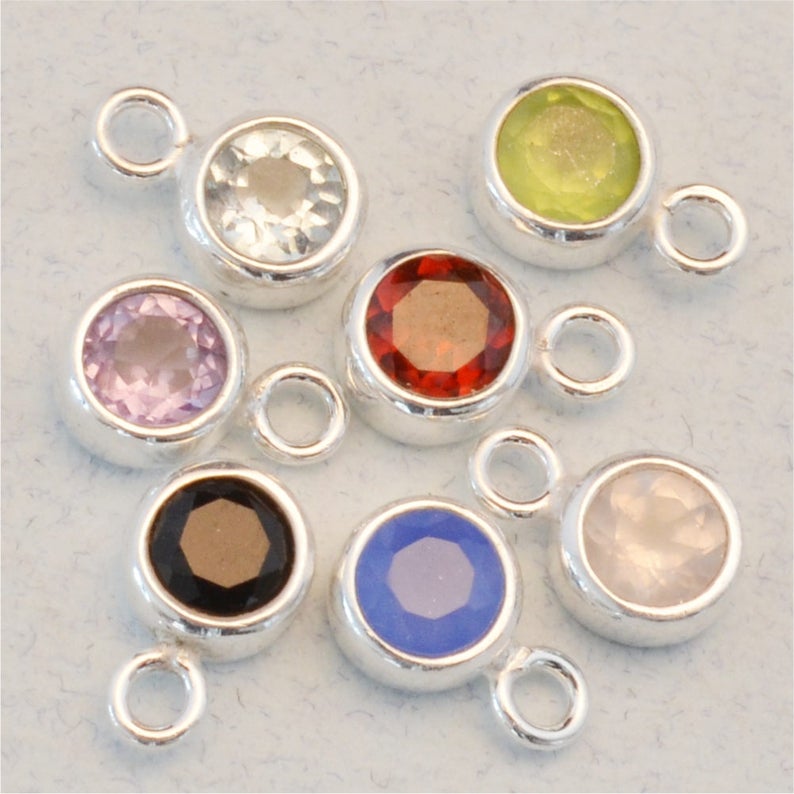 Small Round Gemstone in Sterling Silver Bezel Setting - Etsy