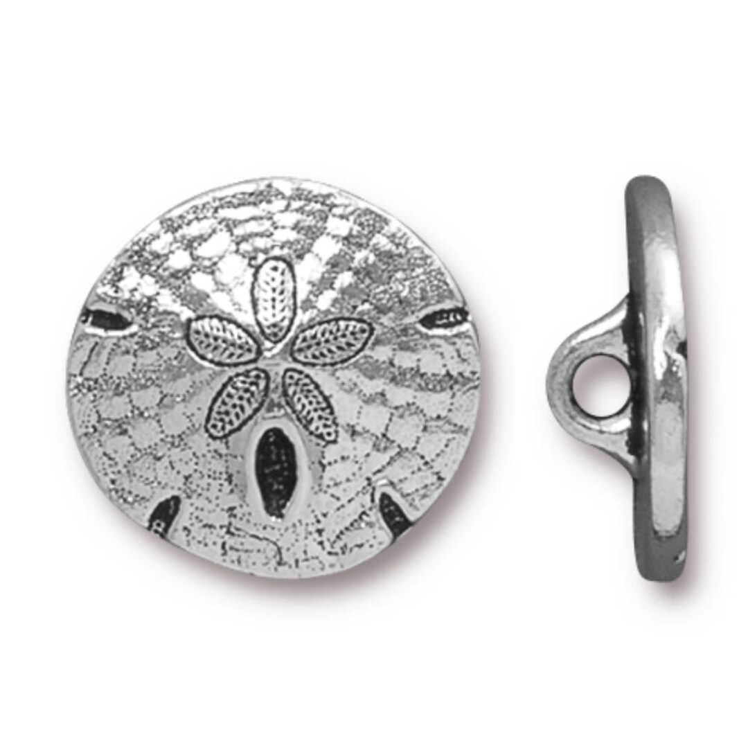 Sand Dollar Button, Tierracast Pewter - Etsy