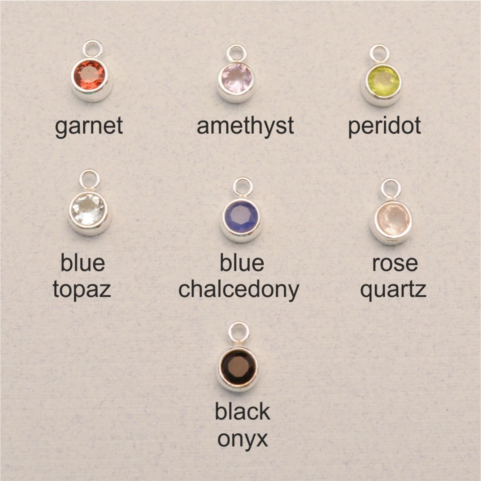 Small Round Gemstone in Sterling Silver Bezel Setting | Etsy