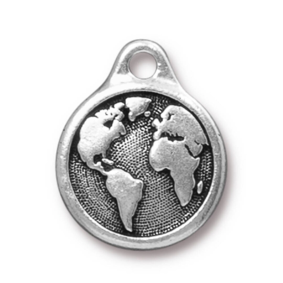 Earth Day Charm Tierracast Antique Silver, Antique Gold or Brass Ox ...