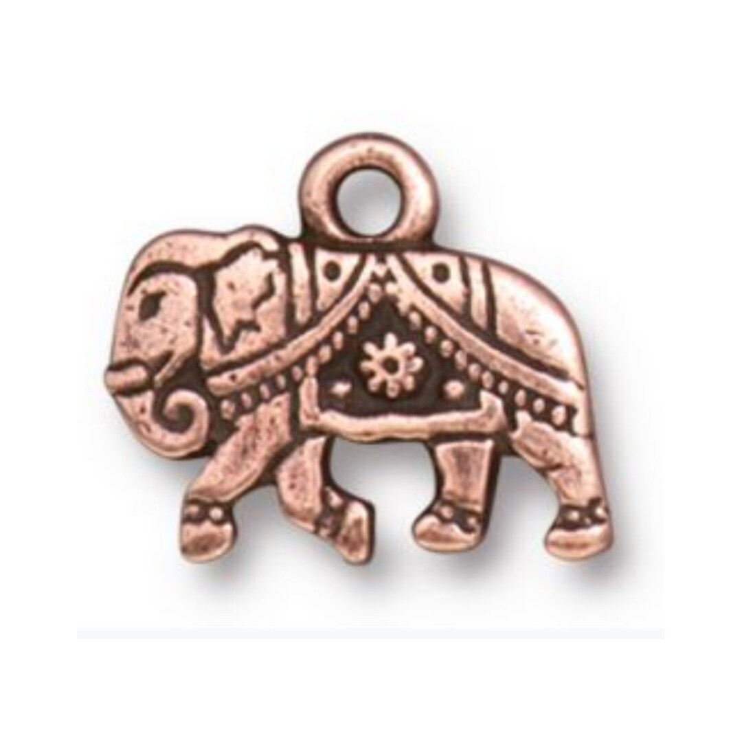 Gita Elephant Charm Tierracast Antique Gold or Antique Copper-plated - Etsy