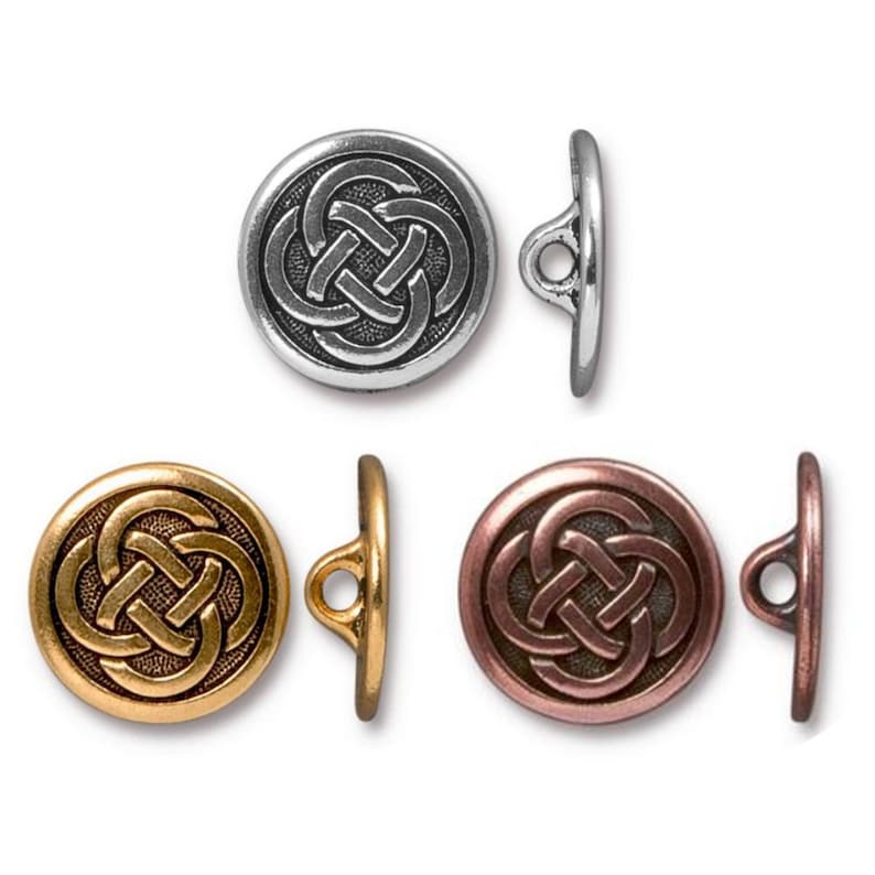 Celtic Knot Button Tierracast Antique Silver Antique Gold or - Etsy