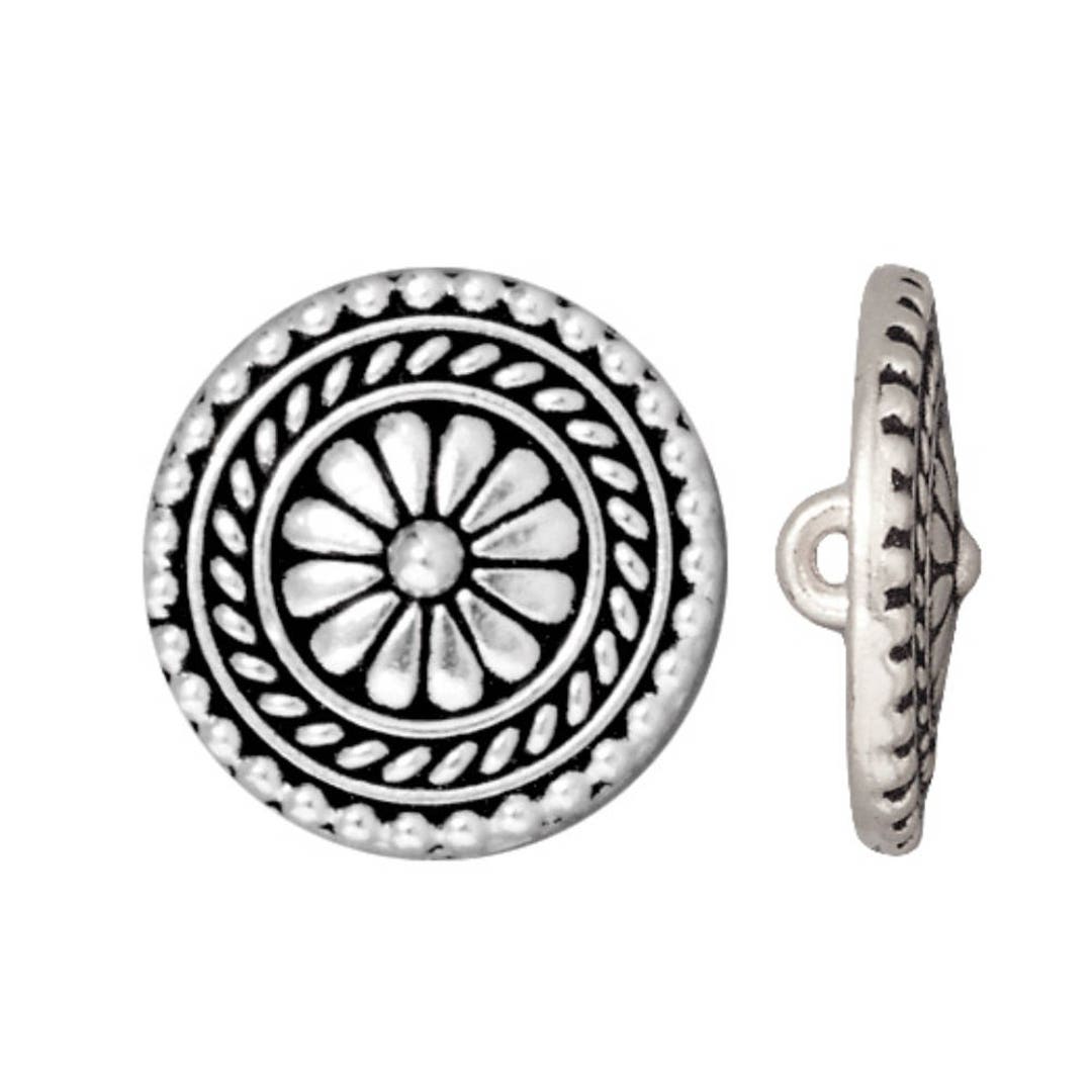 Large Bali Button Tierracast Antique Silver Plated Pewter - Etsy