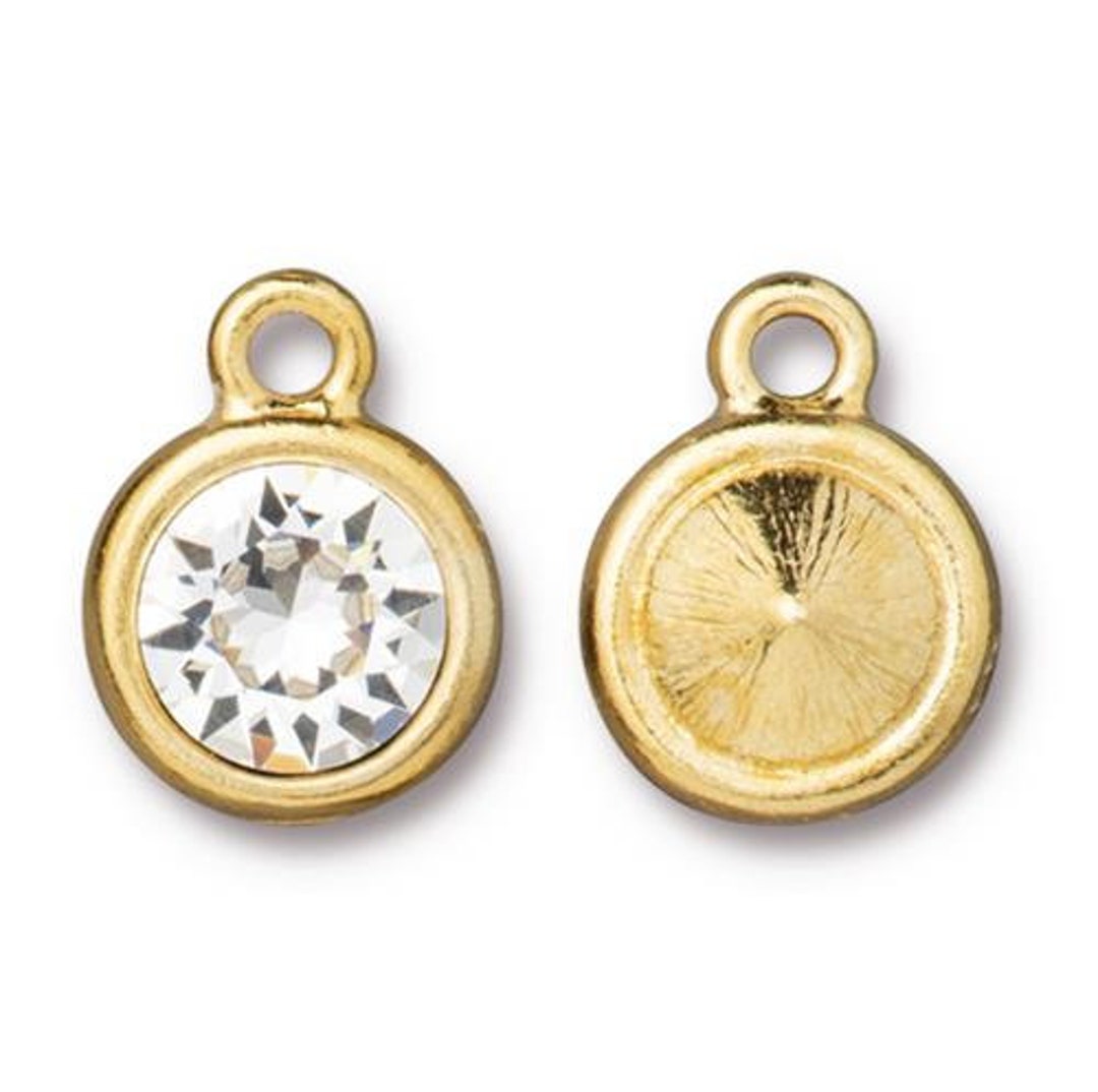 Plain Chaton Drop With SS39 Crystal, Tierracast Bright Gold or Antique ...