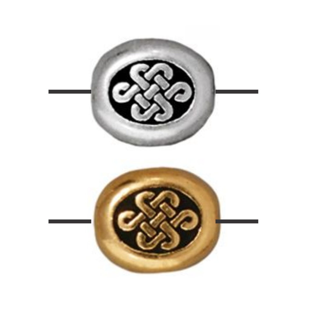 Small Endless Celtic Knot Beads, Tierracast Oval Celtic Bead, Antique ...