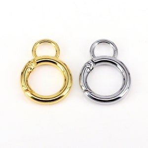 20pcs Gold & Silver Brass Spring Clasps, Open Round Spring Clasp, Round ...