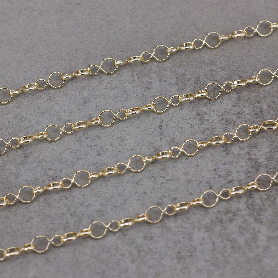 5 Meter Dainty Infinity Chain, Figure 8 Chain, Lucky 8 Chain, Gold ...