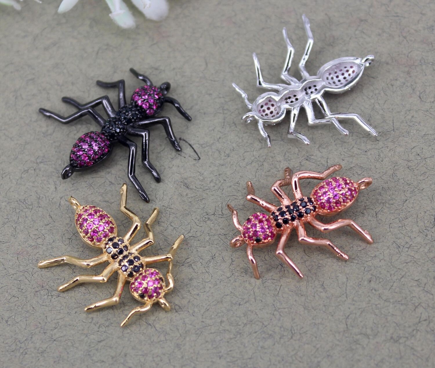 10pcs Metal Copper Cubic Zirconia Insect Ant Connector - Etsy