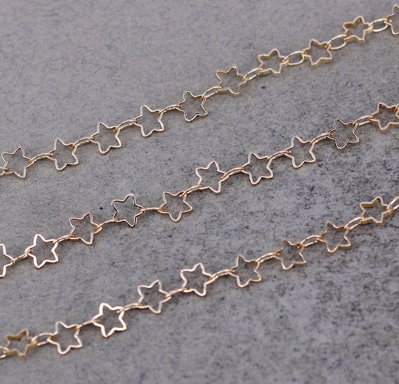 5 Meters Gold Metal Star Link Chain for Jewelry Making | Etsy