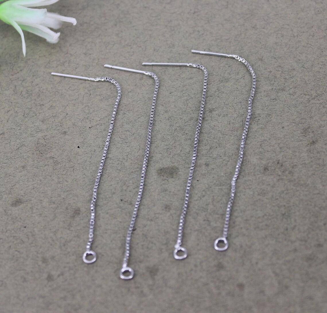 10pairs Metal Copper Box Chain Threader Earrings - Etsy