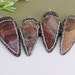 3-5pcs Natural Jasper Arrow Shape Pendant,with Crystal Rhinestone ...