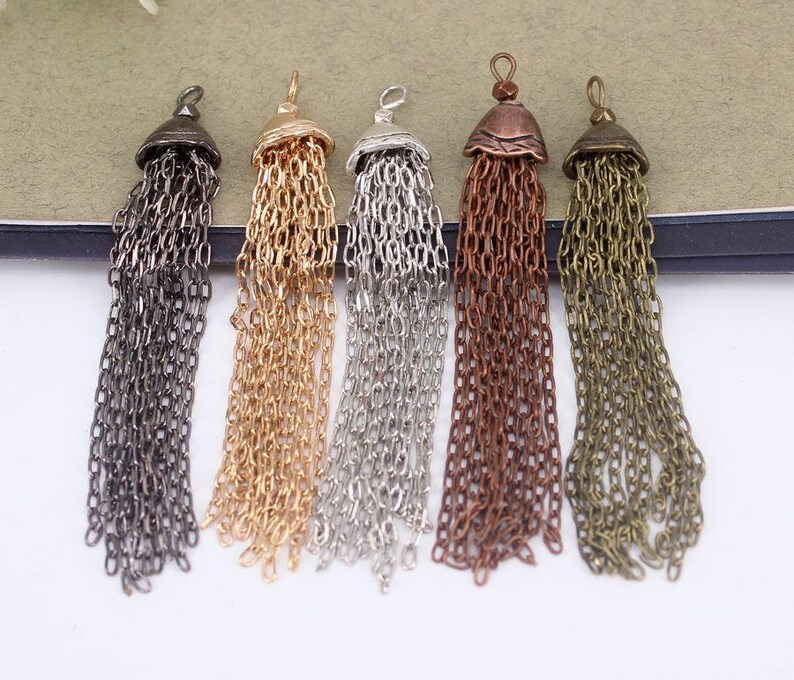20-40pcs Charms Metal Tassels Jewelry Tasselsmix Color Chain - Etsy