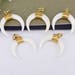 5-10pcs Fashion Natural White Shell Crescent Pendant With Electroplated ...