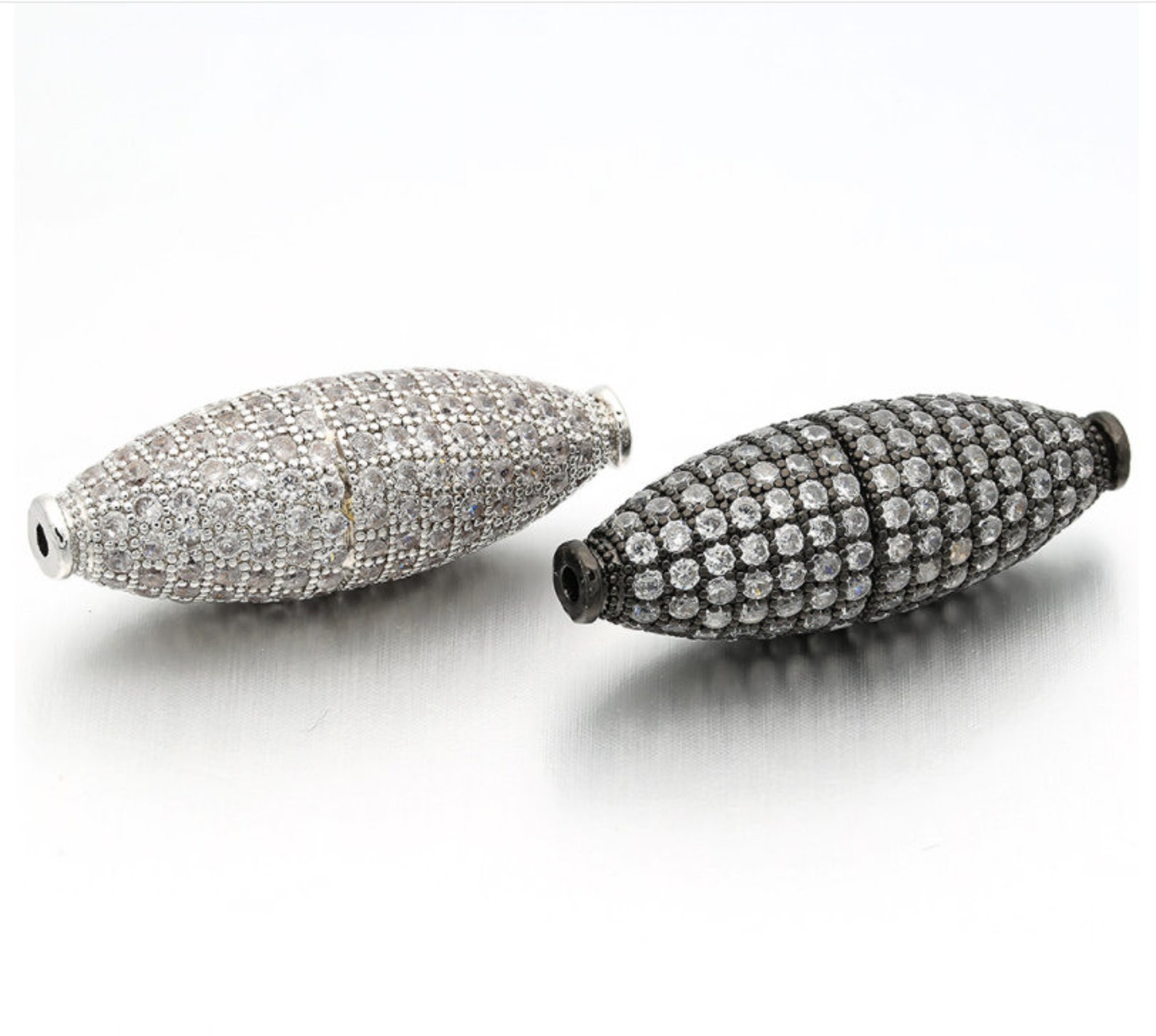 5pcs Micro Pave CZ Olive Beadsolive Beads for Jewelry Making - Etsy