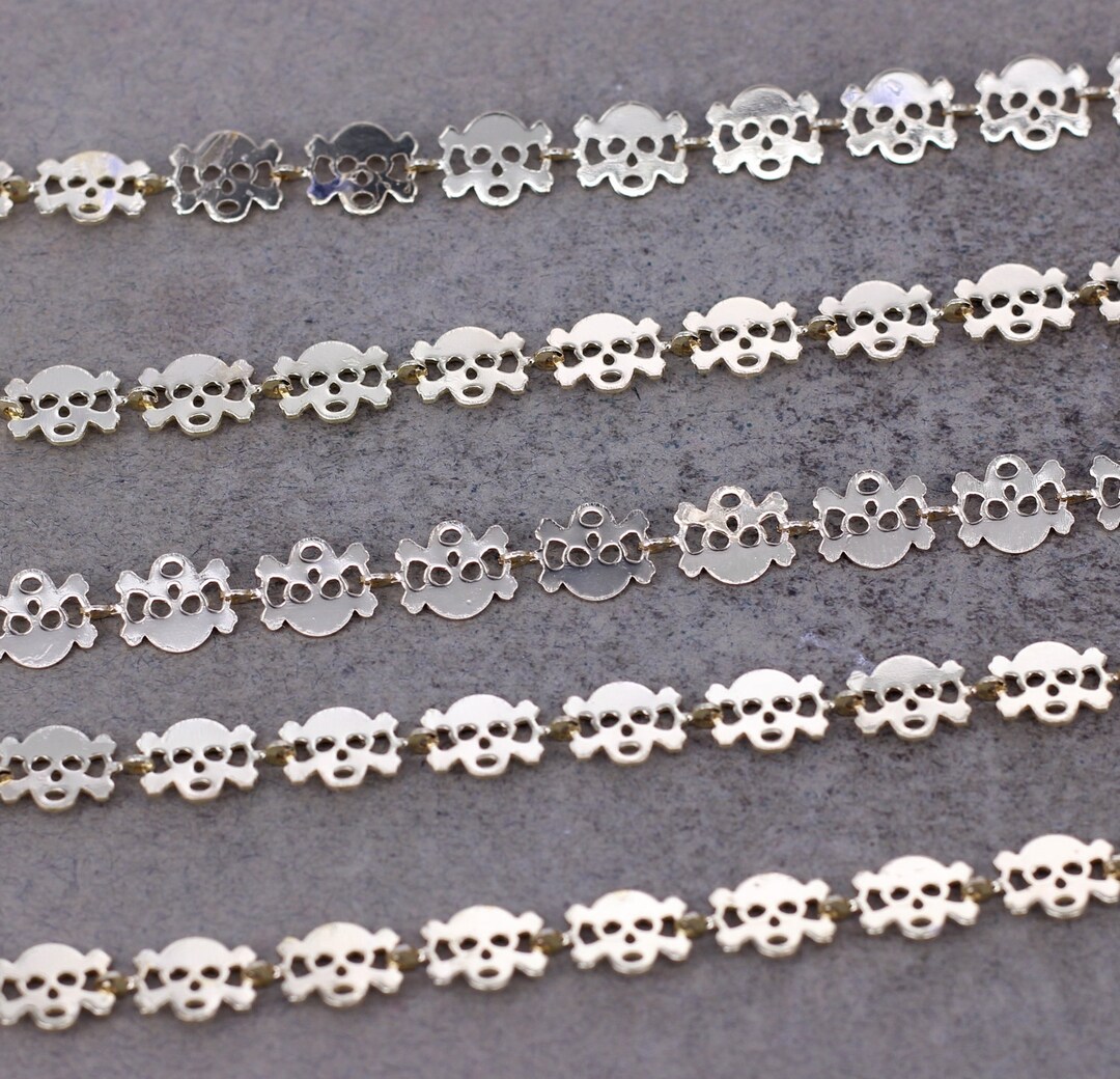 1/3/5 Meter Gold Skull Chain, Skull Head Chain for Jewelry Making - Etsy