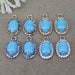 10pcs Oval Shape Turquoise Pendant Paved Micro Cz,oval Turquoise Charms ...