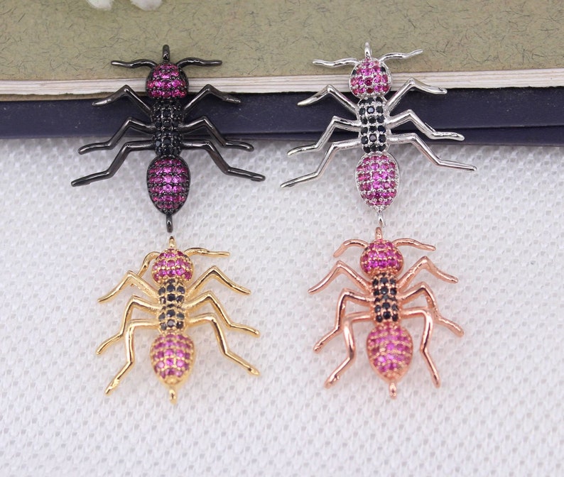 10pcs Metal Copper Cubic Zirconia Insect Ant Connector | Etsy