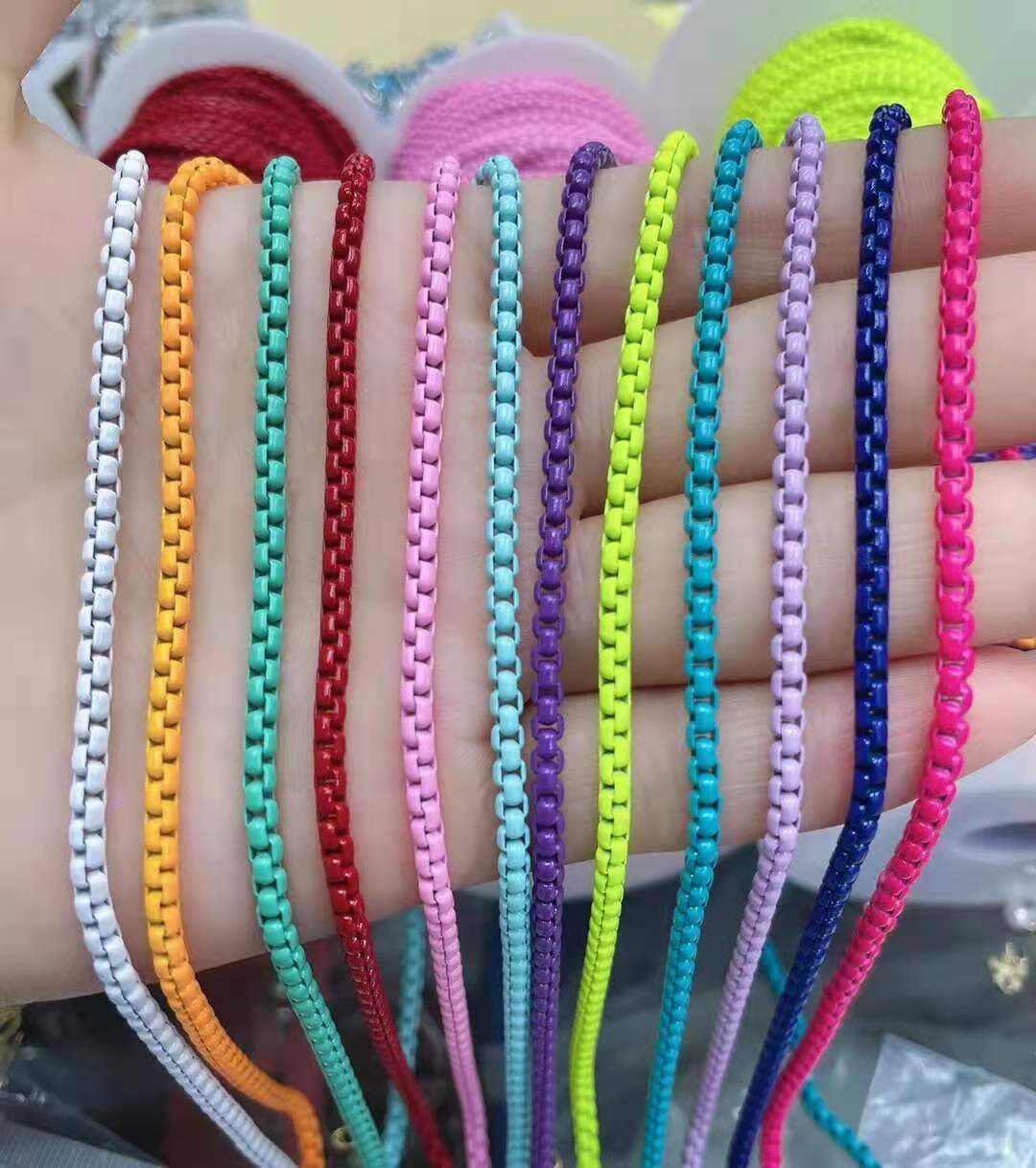 3-5 Meters Enamel Box Chain,enamel Square Link Chain,enamel Bulk Link ...