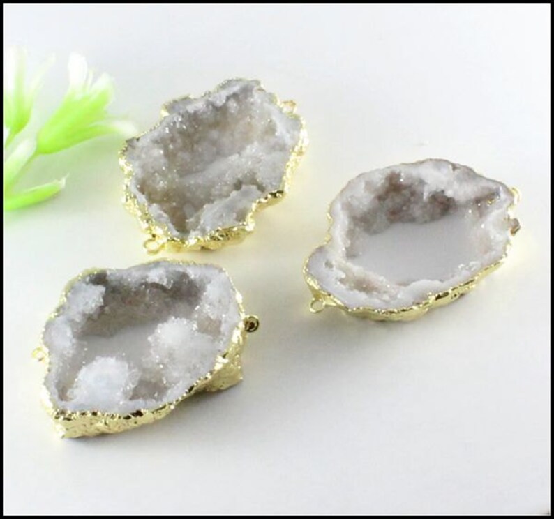 3-10pcs Druzy Geode Quartz Druzy Stone Connectorcrystal Drusy - Etsy
